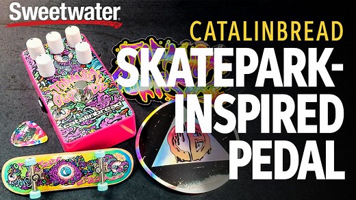 With its skatepark-inspired aesthetic 🛹, drippy and trippy reverb sounds 💧, and out-of-this-world tremolo mod 🎸, Catalinbread‘s impressive Topanga Burnside Spring Reverb Pedal makes bold statements visually and sonically. Check it out 👉 https://bit.ly/3leQNU1 #sweetwater #newgearday #guitar #guitarpedal #pedal | Sweetwater