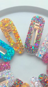 Handmade Sparkly Resin Hair Clips - Etsy UK