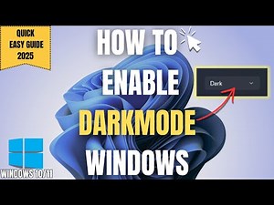 How to Enable Dark Mode in Windows 10 & 11 (2025) 🌙 Quick & Easy Guide