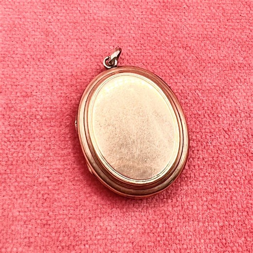 Large Gold Antique Locket With Faceted Bale — 9 Carat Victorian Pendant Original Rings - Etsy