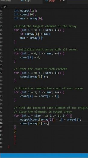 counting sort using c++ #coding #cpp #algorithm #dsa #array #datastructures #programming #btech