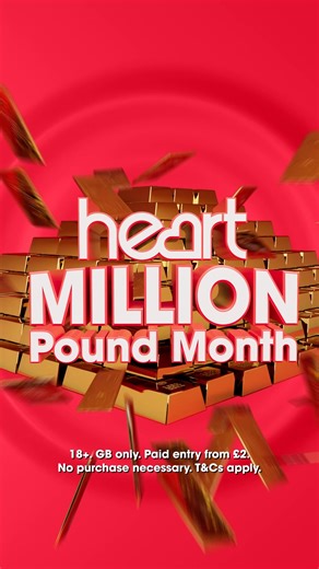 Just one £250,000 winner left to find and it could be you! Heart’s Million Pound Month ends this Friday. Get your name in the draw now! Paid entries from £2, GB only, 18 , Round closes at 5:30pm 26/09/25. No purchase necessary, Ts&Cs apply. | Heart