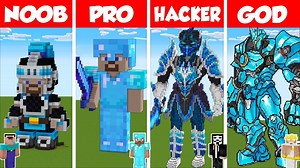 Minecraft Pro Statue House Build Challenge Noob vs Pro vs Hacker vs God Animation | GW MASUM
