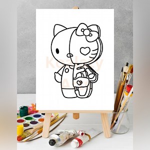 Paint Your Own Hello Kitty Skeleton Canvas , Sip and Paint Canvas