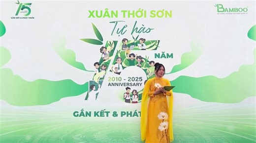 [English below] BÌNH CHỌN CUỘC THI BAMBOO VIBES: KHI THẦY CÔ TỎA SÁNG TRONG HÀNH TRÌNH 15 NĂM 💚 🎭 Cơ sở: Xuân Thới Sơn 🎶 Tiết mục: Mashup Tre Xanh Việt Nam - Bài Ca Người Giáo Viên Nhân Dân 💃 Thể loại: Múa 🎤Mô tả: Lấy hình tượng tre xanh làm biểu tượng, tiết mục khắc họa vẻ đẹp bền bỉ, kiên cường và thầm lặng của người Thầy - những người đã âm thầm vun trồng tri thức, góp phần tạo nên cốt lõi vững chắc cho hành trình 15 năm Bamboo. Nằm trong chuỗi sự kiện FIFTEEN FEST- Kỷ niệm 15 năm Gắn kế