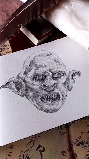 LOTR orc ink drawing/ Fantasy artwork #art #craftsidea #painting #diy #tolkien #lotr