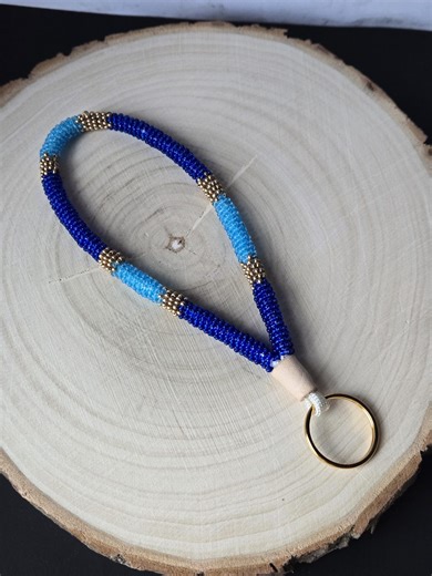Beaded Rope Wristlet, Keychain, Beaded Keychain - Etsy
