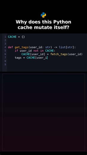 Why does this Python cache mutate itself? #pythonbug