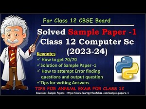 CBSE Class 12 Computer Science Sample Paper 2023-24 | CBSE Sample Paper class 12 CS Solution