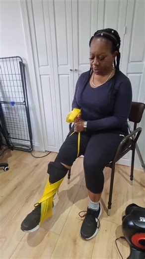 I am a Stroke Warrior/Stroke Campaigner doing a Resistance Band Leg Workout. #strokewarrior #strokecampaigner #strokesurvivor | alpinesusanmc