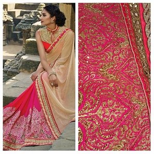 Ready to ship Heavy worked saree Half soft micro net and half chiffon saree For order what's app on 07727759065 #saree #london #dress #instagood #traditional #india #lengha #designer #bollywood #pink #fashion #fashiondiaries #fashionista #modern #asiandresses #shalwarkameez #suits #followme #fashion #pakistanifashion #instadaily #instafollow #desidress #stydia #style #fashionista #orignal #nextdaydelivery | Monalisa sarees Bollywood Designer Sarees