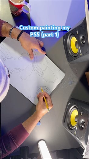 Watch me draw on my ps5 cause I’m insane ✍️ #shorts #art #painting #custom #ps5