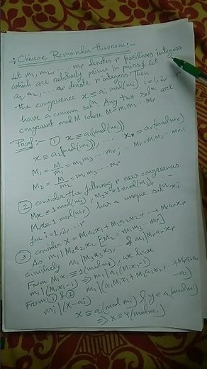 Chinese remainder theorem