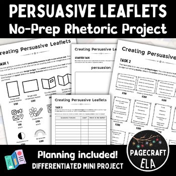 Design a Persuasive Leaflet | Budget Writing Activity and Worksheets for ELA Les