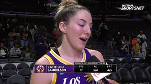 2.4K views · 183 reactions | Katie Lou Samuelson (17 PTS) talks with Kristen Lago following tonight's impressive 99-94 LA Sparks win over the Phoenix Mercury. | Spectrum SportsNet | Facebook
