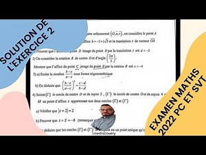 Correction examen national 2022 Math | Nombres Complexes [ Math PC et SVT | Exercice 2