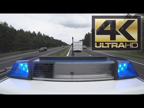 Einsatzfahrt der Polizei auf der Autobahn / German Police Response - POV - 4K - Sony FDR-X3000