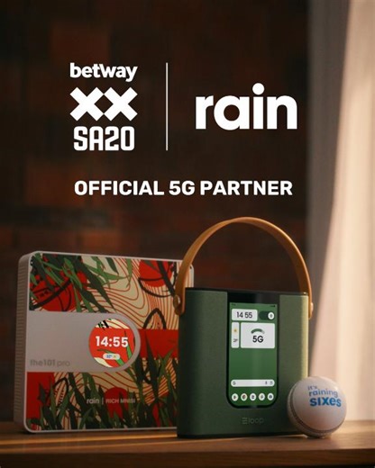 It’s raining sixes at #BetwaySA20 Unlimited 5G. Unlimited action💥 rain, official 5G partner of Betway sa20 #SAcricket #itsrainingsixes | rain South Africa
