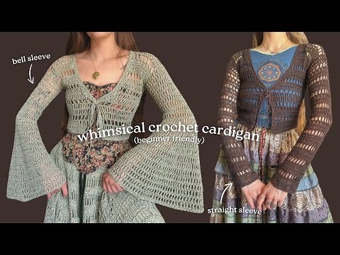 whimsical bell sleeve cardigan 🧚🏼💫✨ | beginner friendly, summer crochet tops tutorial