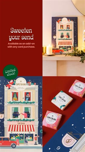 TouchNote on Instagram: "Make your Christmas card extra sweet this year! 🍫💌 Add a Love Cocoa chocolate advent calendar to your order and countdown to Christmas in the tastiest way… 🌲 *UK only"