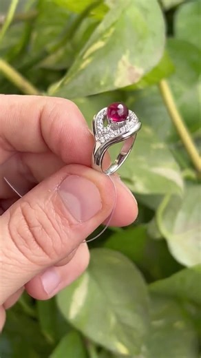 Sterling Silver Ruby Ring, Minimalist Gemstone Jewelry