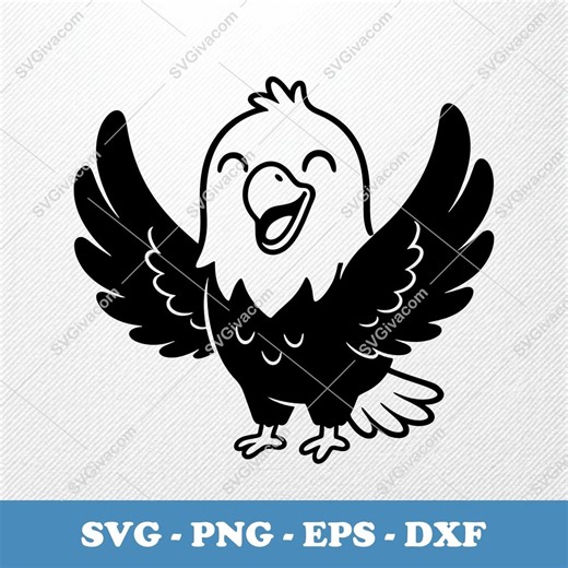 Eagle Singing SVG | Puffy Vector Clipart | PNG Dxf EPS File | Cricut Silhouette - Etsy