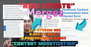 14 reactions · 16 comments | New Tools in Monetization. New Update about Content Monetization October 2, 2024 "Merges" 1.In-Stream Ads 2. Ads on Reels 3. Performance Bonus #monetizationreels #ContentMonetization #Instreamadsmonetization #adsonreels #performancebonus | Jeffrey Lorio | Facebook
