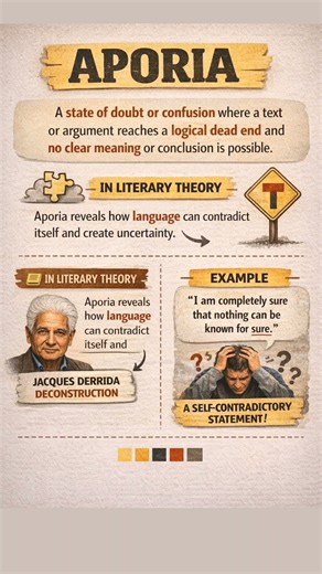 Aporia #literarytheory #englishliterature #vocabulary #wordoftheday #ugcnetenglish #ugcnet
