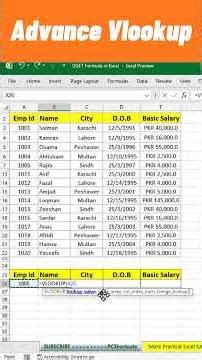 Advance Vlookup in Excel #excel #excelinterview #shortvideo