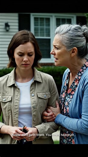 My husband claimed he was away helping his sick mom. I packed up our five-year-old and drove three hours to surprise him. At the gate, a neighbor grabbed me and whispered, “Don’t go in there—the truth will break you.” Fifteen minutes later, police forced entry into my mother-in-law’s home, and my entire life unraveled in an instant. My husband told me he was heading out for a few days to care for his sick mother, so I buckled our five-year-old into the car and drove three hours to surprise him. 