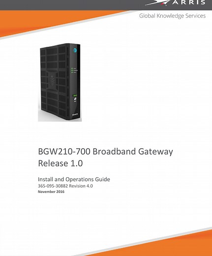 ARRIS BGW210 BGW210-700 ARRIS uDSL Wireless Residential Gateway User Manual Install and Operations Guide