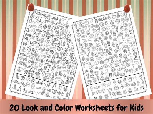 20 Visual Perception Activity Worksheets, Hidden Objects, Search and Find, Children's Printable Activities, Instant Download - Etsy