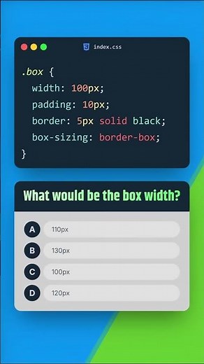 🎯 CSS Quiz What would be the Box Width |#codingplay #css #cssquiz