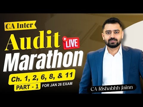 CA Inter Audit Marathon Part 1| Jan 26 Exams | Live with CA Rishabhh Jainn Sir