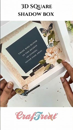 ✨ CrafTreat 3D Fold Shapes – Shadow Box White (Square) ✨
