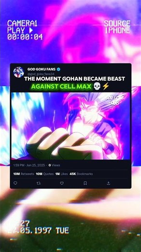 When BEAST GOHAN Faced CELL MAX for the FIRST TIME 🩸💥 #dbs #dbz #goku #shorts #viral