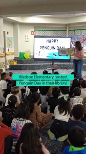 7.2K views · 58 reactions | Calvin Bledsoe Elementary had a waddle-ful time during Penguin Day in the library!  From learning cool facts about penguins to exciting activities, students were diving into fun all day long. Tap the video to catch all the ice-citement! ❄️ | Frisco Independent School District | Facebook