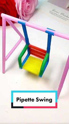 How to make diy pipette swing - handmade swing Don't throw away the straw after drinking water, let's make a swing together! #parentshands #pipette #pipettes #pipet #diy #diys #diyproject #howtotiktok #howto #howtomake