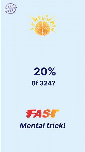 Quick trick to calculate 20% Fast | Trick 1 - Easy Mental Math-Percentages