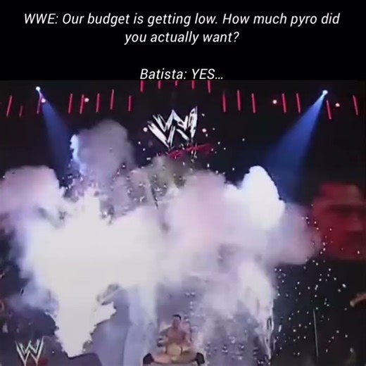 Batista's Pyro #wwe #batista #wweraw #wwesmackdown #wweentrance #saliva #batistawwe #wrestlemania