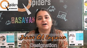 Our Student MANASA, BE(CS), Placed as JUNIOR QA ENGINEER, giving feedback about the Institution, Trainers, HRs and her Experience in QSpiders Basavanagudi. #qspidersbasavanagudi #qspiders #qualityassurance #computerscience #industrial #careergrowth #placements #placementsdrive #success #review #fresher #automationtesting #softwaredeveloper #testing #banglore #india | QSpiders Basavanagudi