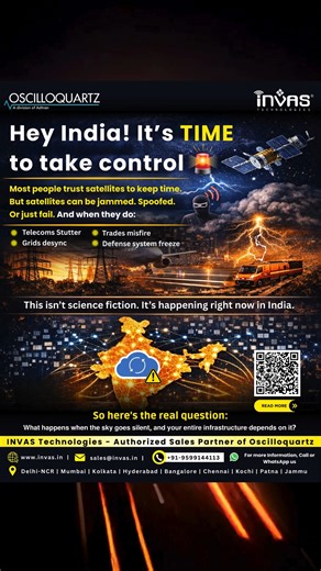 ⏱️ 𝐇𝐞𝐲 𝐈𝐧𝐝𝐢𝐚! 𝐈𝐭’𝐬 𝐓𝐈𝐌𝐄 𝐭𝐨 𝐓𝐚𝐤𝐞 𝐂𝐨𝐧𝐭𝐫𝐨𝐥. Most systems trust satellites to keep perfect time. But satellites can be jammed. Spoofed. Or fail. And when they do — 📡 Telecom networks stutter ⚡ Power grids lose sync 💹 Financial trades misfire 🛡️ Defense systems freeze This isn’t science fiction. It’s happening right now — in India. So here’s the real question: 👉 What happens when the sky goes silent and your entire infrastructure depends on it? Discover how secure, res