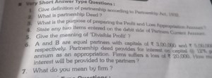 Give definition of partnership according to Partnership Act, 19... | Filo