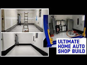 Ultimate Home Auto Shop Build - 2 Post Lift Install - Epoxy Floor - Paint Drywall Part 1