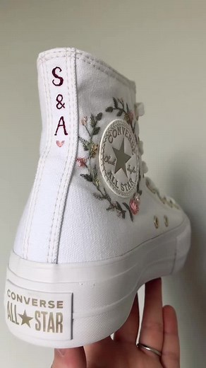 Platform Converse Custom Sneakers for Boho Brides | Wedding & Festival Fashion