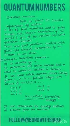 Quantum Numbers | Principal, Azimuthal, Magnetic, Spin | Class 11th Chemistry #shortsfeed #ytshorts