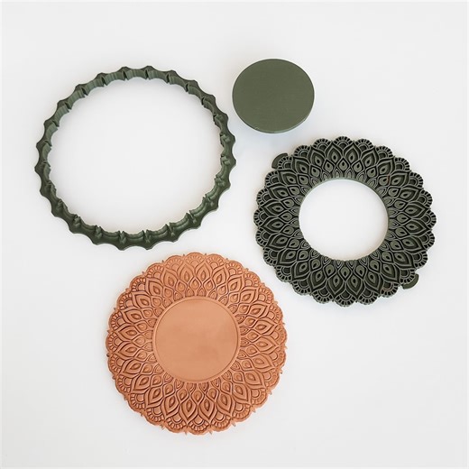 Round Mirror Frame Stamp and Cutter Set | 3D Printed Pottery Tool - Etsy Australia
