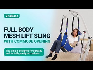VitalEase Mesh Full Body Medical Lifting Sling with Commode