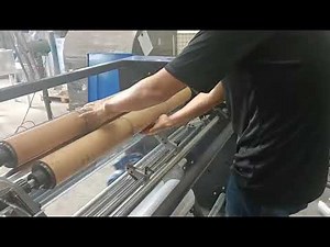 How to cut a jump roll of stretch film into small rolls ;WT1000 cast film slitter