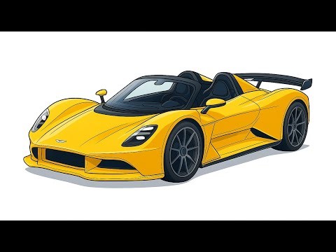 How to Draw an Aston Martin Valkyrie | Step-by-Step Drawing Tutorial | SK Arts Gallery